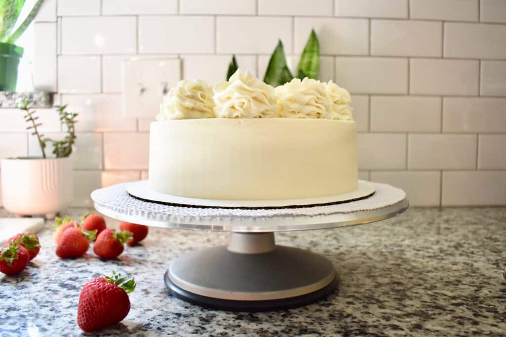 Homemade White Cake with Strawberry Filling Recipe - Plan to Eat