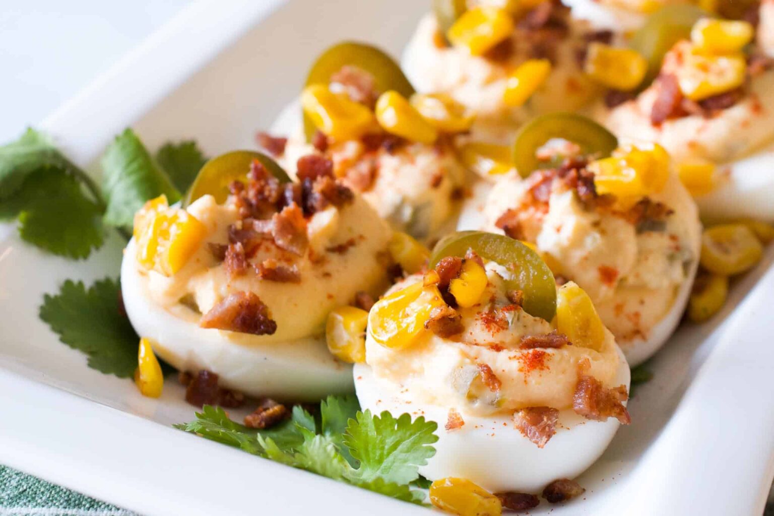 Pickled Jalapeño & Bacon Deviled Eggs Recipe - Plan to Eat