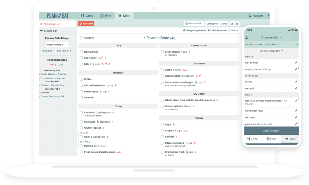 Automated Grocery List Maker & Recipe Clipper - Plan to Eat